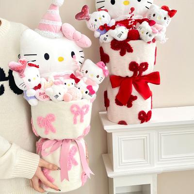 China Variety Adorable Kitty Cat Plush Doll Large Bouquet for Girlfriend's Valentine's Day Gift and Birthday Present 30x66cm for sale