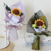 China Flowers Variety Hand-knitted Woolen Knit Bouquet Perfect Gift for Girls' Birthday or Graduation for sale