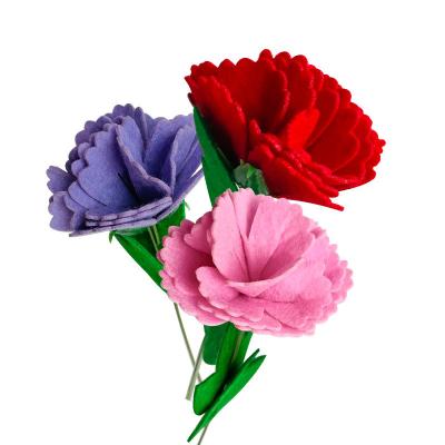 China Mother's Day Felt Flower Craft Kit Carnation Bouquet for Children Preschool Gift Variety Carnation for sale