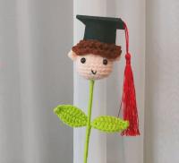 China Graduation Season Flower Bouquets Handmade with Boys Girls and Animal Motifs in Knitted Pile for sale