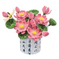 China 35x38cm Handmade Twist Rod Flower Bouquet Material Kit Real Silk Fabric Juan Hua Creative and Colorful Gift for Children for sale