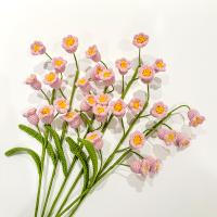 China Handmade Knitted Lily of the Valley Bouquet DIY Crochet Artificial Flower Handheld Bouquet for sale