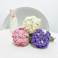 China 9x45cm Handmade Crochet Hydrangea Bouquet Faux Floral Decor for Wedding Gifts Knited Pile for sale