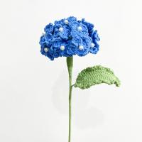 China 9x45cm Handmade Crochet Hydrangea Bouquet Faux Floral Decor for Wedding Gifts Knited Pile for sale