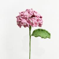 China 9x45cm Handmade Crochet Hydrangea Bouquet Faux Floral Decor for Wedding Gifts Knited Pile for sale