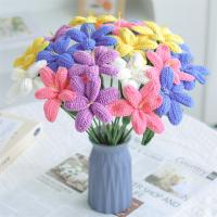 China Knited Pile Handmade Crochet Tulip Bouquet Faux Floral Table Decor for Valentine's/Gift Variety Tulip for sale