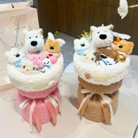 China West Highland White Terrier Dog Plush Doll Bouquet Sloppy Puppy Bouquet Birthday Gift for Girlfriend and Best Friend Wholesale from Flower Market Store for sale