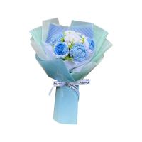 China Creative Sunflower and Rose Woolen Flowers Hand-knitted Finished Product Knitted Flower Bouquet Valentine's Day Gift Artificial Flowers for sale