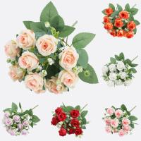 China Artificial Rose Bouquet in White Perfect for Living Room and Mall Display 20x30cm for sale