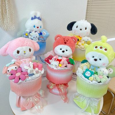 China Chinese Valentine's Day Handmade Doll Bouquet Big-Eared Dog Design Perfect Gift for Birthday or Souvenir Multiple Color for sale
