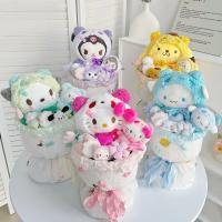 China Hand-held flower bouquet cartoon plush doll bouquet birthday gift for girlfriend Chinese Valentine's Day birthday gift for sale