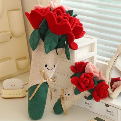 China Pink Rose Couple Festival Birthday Gifts for Girls Wholesale Rose Artificial Flower Bouquet for sale