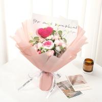 China Cross-border handmade wool knitted woven rose immortal flower simulation bouquet finished product 38 goddess women's day mother's day for sale