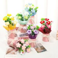 China Flowers Variety Knitted Sunflower Puff Hug Bucket Perfect for Women's Day and Mother's Day Celebration for sale
