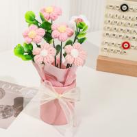 China Flowers Variety Knitted Sunflower Puff Hug Bucket Perfect for Women's Day and Mother's Day Celebration for sale