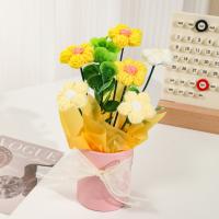 China Flowers Variety Knitted Sunflower Puff Hug Bucket Perfect for Women's Day and Mother's Day Celebration for sale