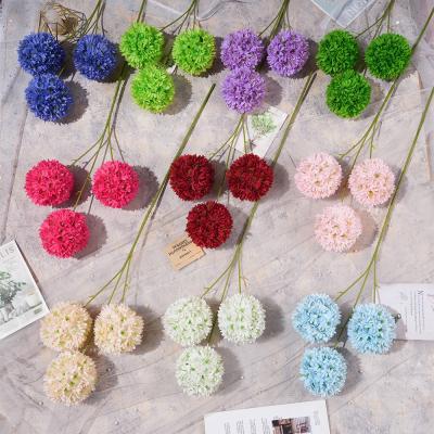 China Pompom simulation faux flower bouquet for wedding floor arrangement, high-end decorative landscaping for wedding setup for sale