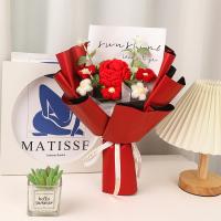 China Sunflower and Rose Handmade Knitted Yarn Flower Bouquet Perfect Gift for Valentine's Day Women's Day and Mother's Day for sale
