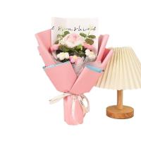 China Sunflower and Rose Handmade Knitted Yarn Flower Bouquet Perfect Gift for Valentine's Day Women's Day and Mother's Day for sale