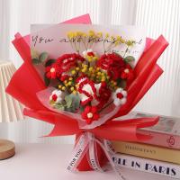 China Handmade Wool Knitted Bouquet in Multiple Colors for Mom's Birthday Gift for sale