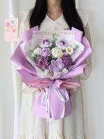 China Hand-knitted Yarn Flower Bouquet - Macaron Color Crochet Floral Gift for Girlfriend & Bestie for sale
