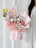 China Hand-knitted Yarn Flower Bouquet - Macaron Color Crochet Floral Gift for Girlfriend & Bestie for sale