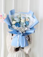 China Hand-knitted Yarn Flower Bouquet - Macaron Color Crochet Floral Gift for Girlfriend & Bestie for sale