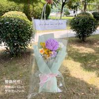China Hand-Knitted Rose Flower Bouquet - Artisanal Yarn Floral Arrangement for sale