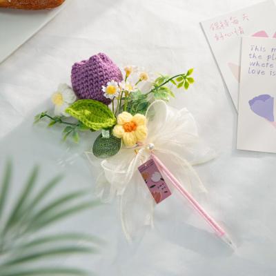 China Teacher's Day Gift / Mother's Day Present - Practical Pen with Knitted Sunflower Bouquet for sale