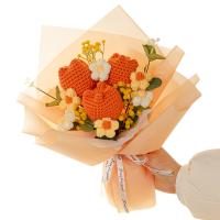 China 30x35cm Knited Pile Handmade Tulip Yarn Bouquet Great Mother's Day Present for sale