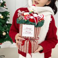 China Christmas Gift Set - Santa Claus Plush Doll Bouquet 25x30cm for sale