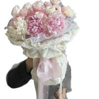 China Flower Party Factory Wholesale New Products Pearl Silk Flower Gift Packaging Ribbon Bouquet Gift Colorful Ribbon Packaging Materials for sale