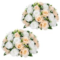 China Wholesale Wedding Faux Silk Fake Floral Bouquet Plastic Artificial Roses Flowers Balls for Wedding Centerpieces for sale