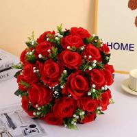 China Wholesale Wedding Faux Silk Fake Floral Bouquet Plastic Artificial Roses Flowers Balls for Wedding Centerpieces for sale