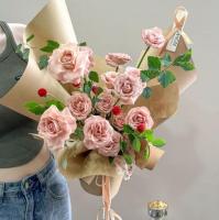 China Fenghua Artistic shaped paper flower packaging paper, thickened 157g cowhide material flower shop flower packaging material for sale