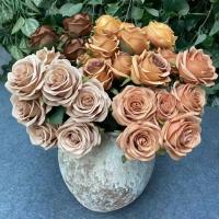 China Single 9-flower Simulated Rose Bouquet with Artificial Rose Branches for Wedding Decoration and Photography Props for sale