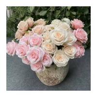 China Single 9-flower Simulated Rose Bouquet with Artificial Rose Branches for Wedding Decoration and Photography Props for sale