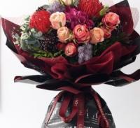 China High grade waterproof English two-color flower packaging paper for sale
