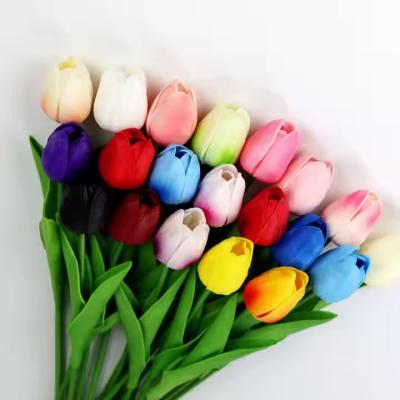 China Artificial Factory Tulip Flower Wedding PU Real Touch Fake Flowers Tuliper Decor Arrangement Bouquets Artificial Tulip for sale