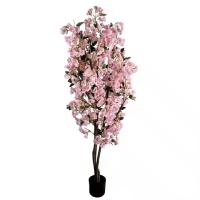 China 150cm Artificial Cherry Tree Pink Artificial Cherry Blossom Tree Artificial Plant for Garden Wedding Decoration for sale