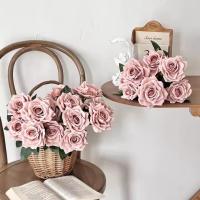 China Artificial silk rose bouquet wedding decoration for sale