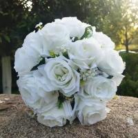 China Wholesale Silk Rose Flower Bouquet Decorative Wedding Flowers Bridal Bouquets for sale