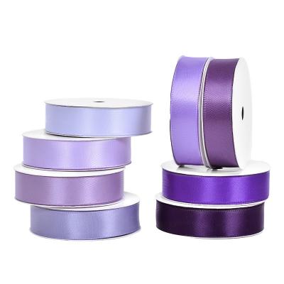 China Fairy Purple Ribbon Baking Packaging DIY Handmade Hair Accessories Color Ribbon Bouquet Binding Decorative Packaging Material Color Ding Belt for sale