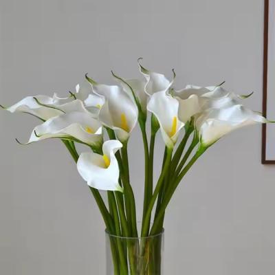 China High Quality Real Touch EVA Artificial Flowers White Calla Lily for Table Center Piece Wedding Party Home Decoration for sale