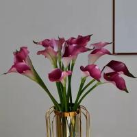 China High Quality Real Touch EVA Artificial Flowers White Calla Lily for Table Center Piece Wedding Party Home Decoration for sale