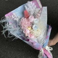 China Ink-wash stone texture paper, flower bouquet wrapping paper, gradient floating-dyed flower art packaging, flower wrapping paper materials for sale
