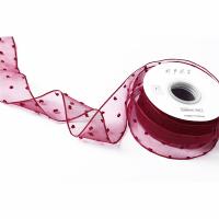 China Flower shadow gauze belt, bubble cotton flower decoration material, bouquet tie, gift packaging, ribbon polka dot ribbon, flower shop use for sale