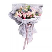 China European-style English newspaper, Korean bouquet paper, flower packaging materials, flower art gift boxes, gift wrapping paper, flower shop wrapping paper for sale