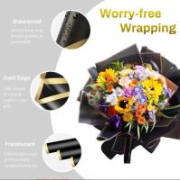 China Golden-edge jelly film, flower wrapping paper, matte paper, semi-transparent waterproof, flower bouquet wrapping paper, flower shop material for sale