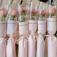 China Cross-border single bouquet wrapping paper, transparent single goddess single flower, single flower bag, English floral materials for sale